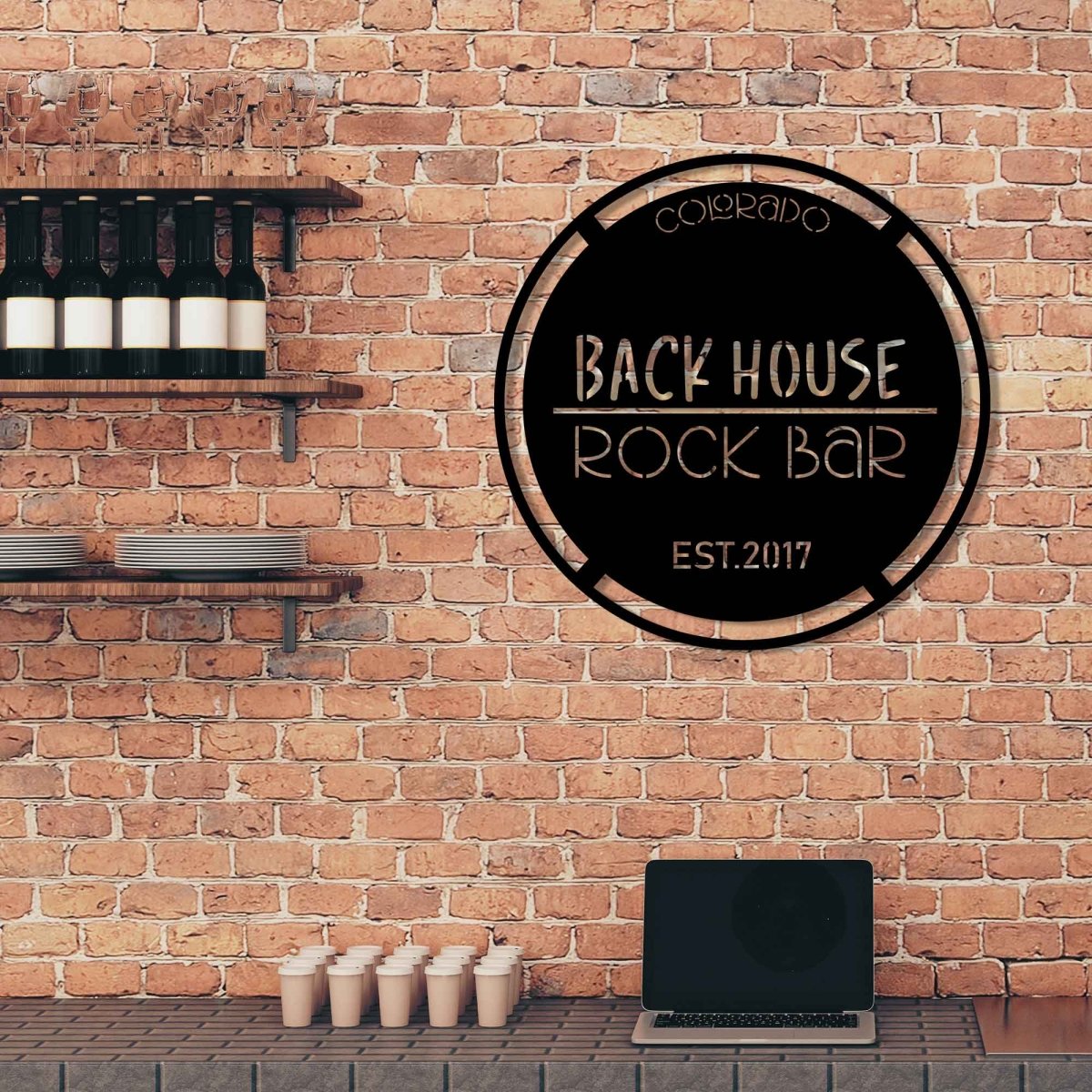 Custom Bar Name Metal Sign Wall Art Decor - Bross Home – BrossHome ...