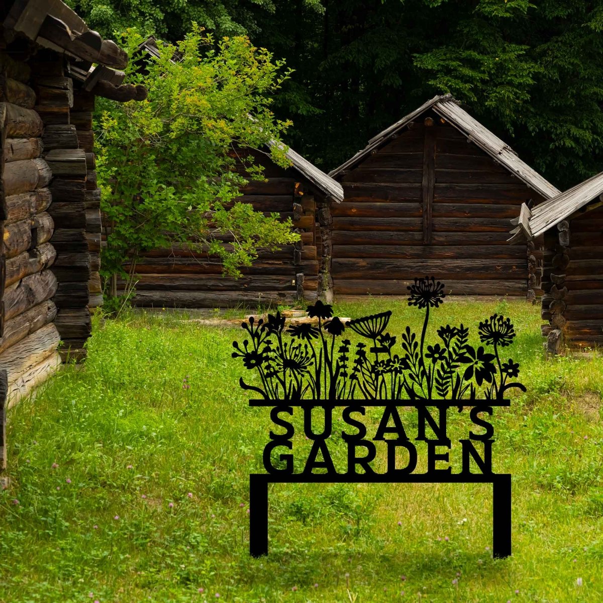 Flowery Custom Stake Metal Garden Sign - Bross Home – BrossHome Metal ...