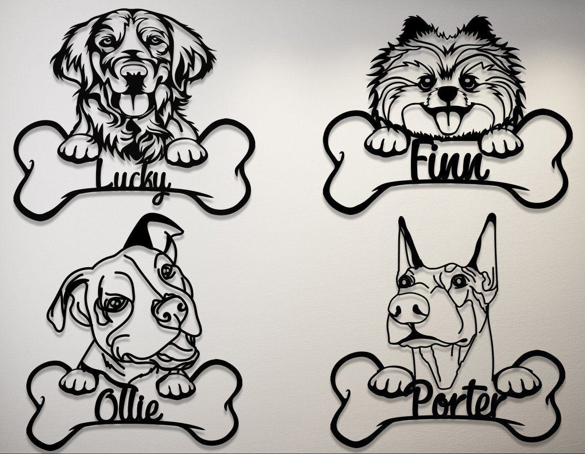 Custom Dog Signs With Name - BrossHome – BrossHome Metal Wall Art