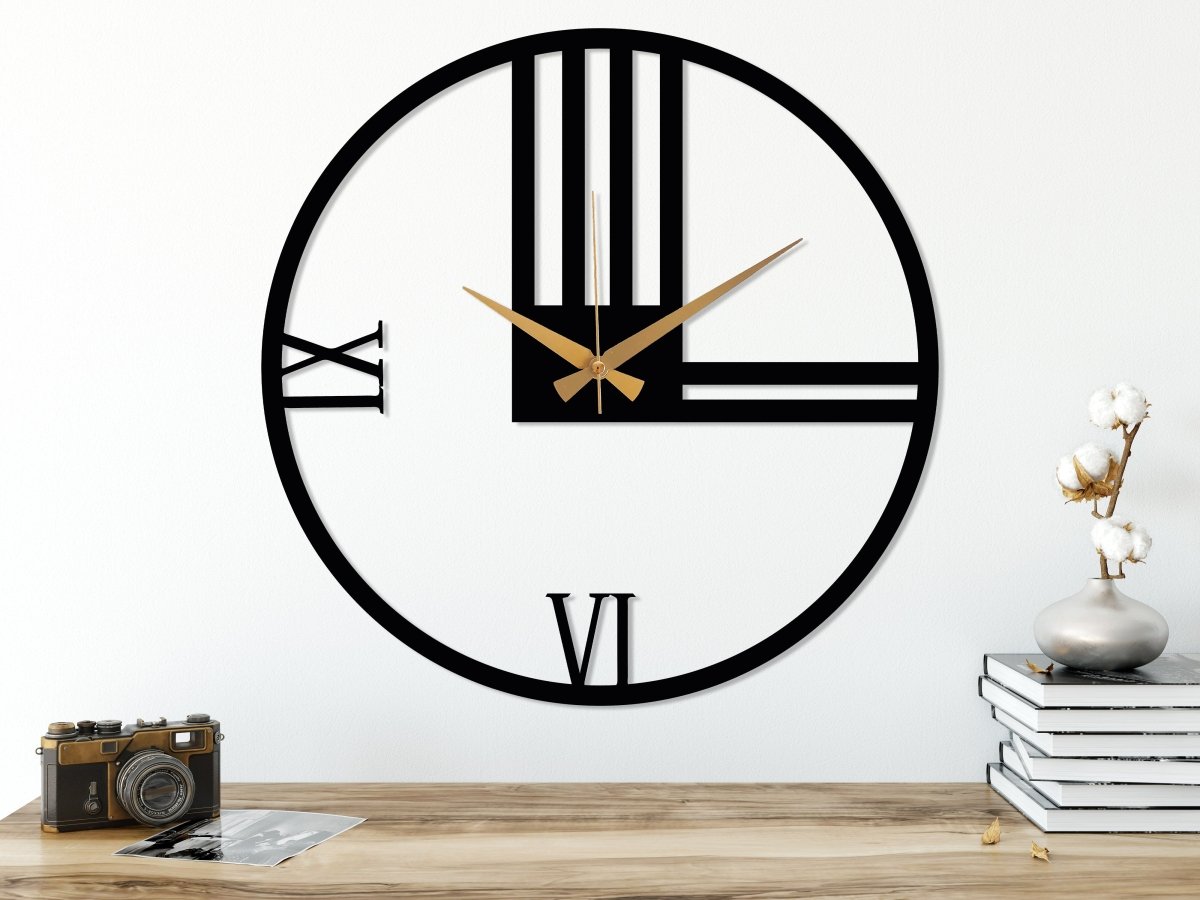 Minimalist Silent Large Wall Clock- BrossHome – BrossHome Metal Wall Art